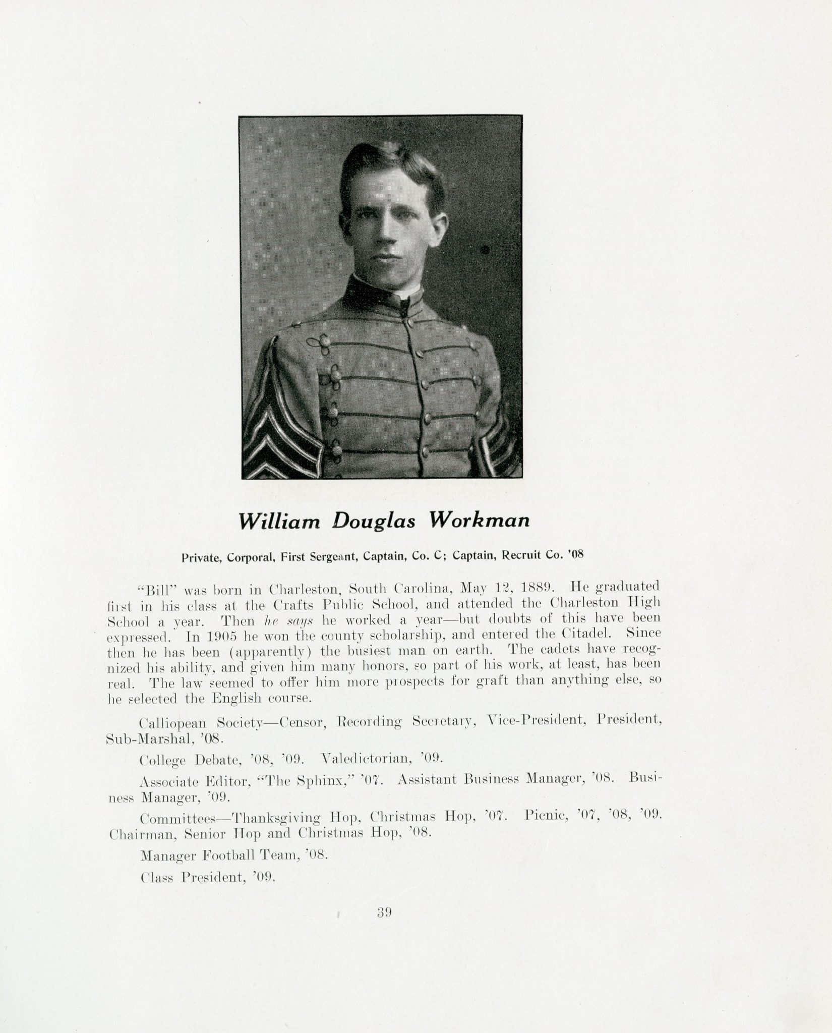 Six generations of Workmans and a wakeup - The Citadel Today