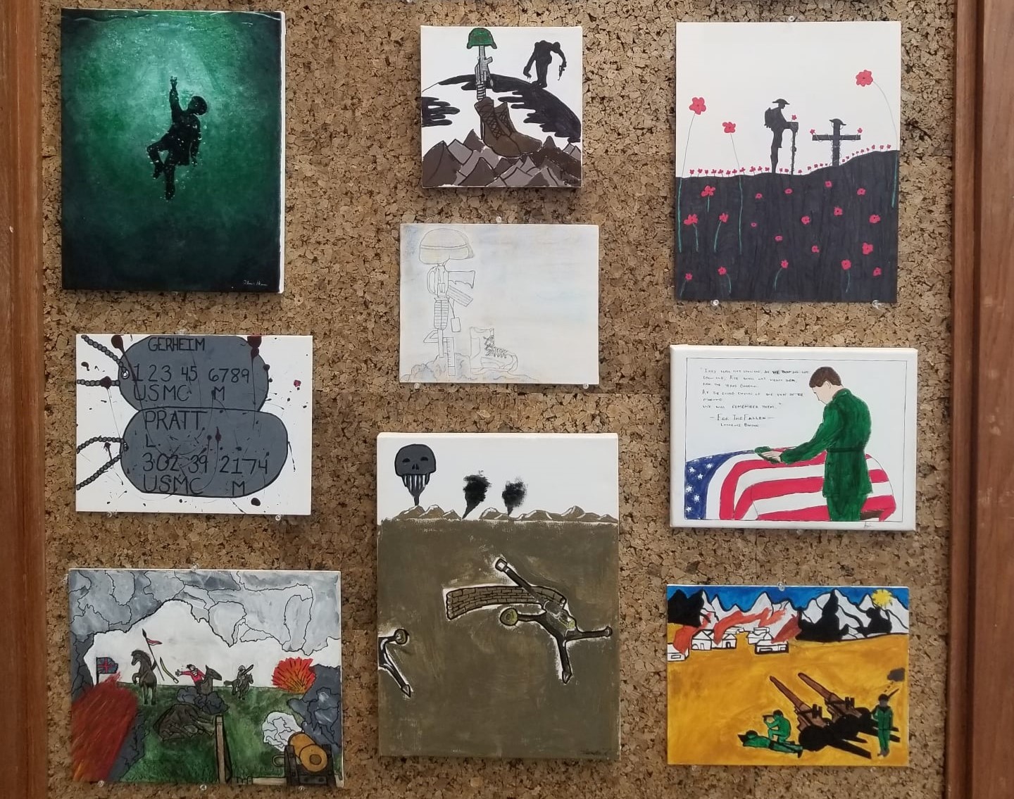 Student artwork in Daniel Library honors veterans - The Citadel Today