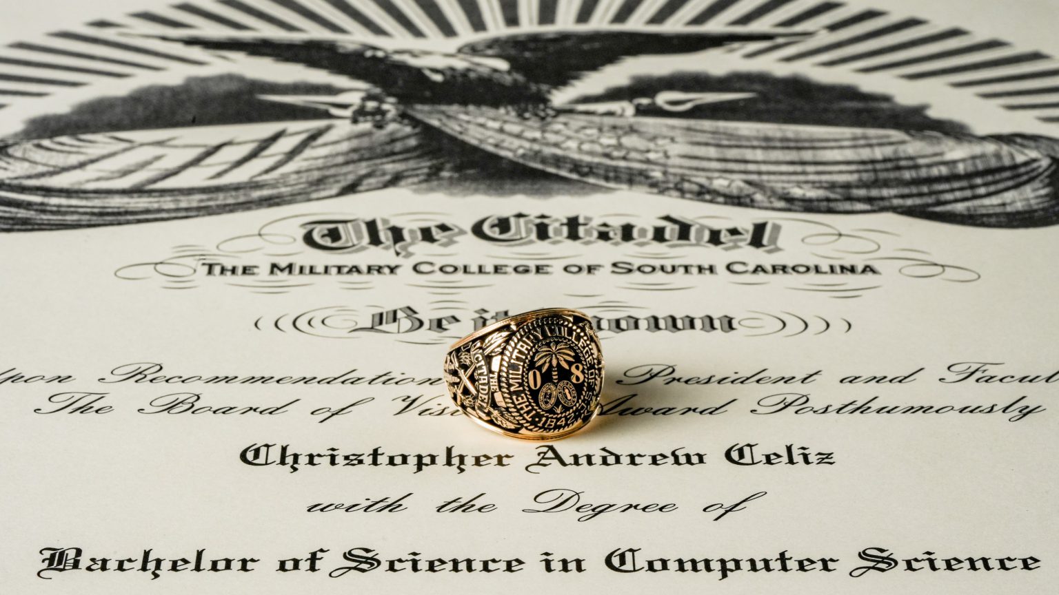 The Citadel presents posthumous degree to Army Ranger Sgt. 1st Class ...