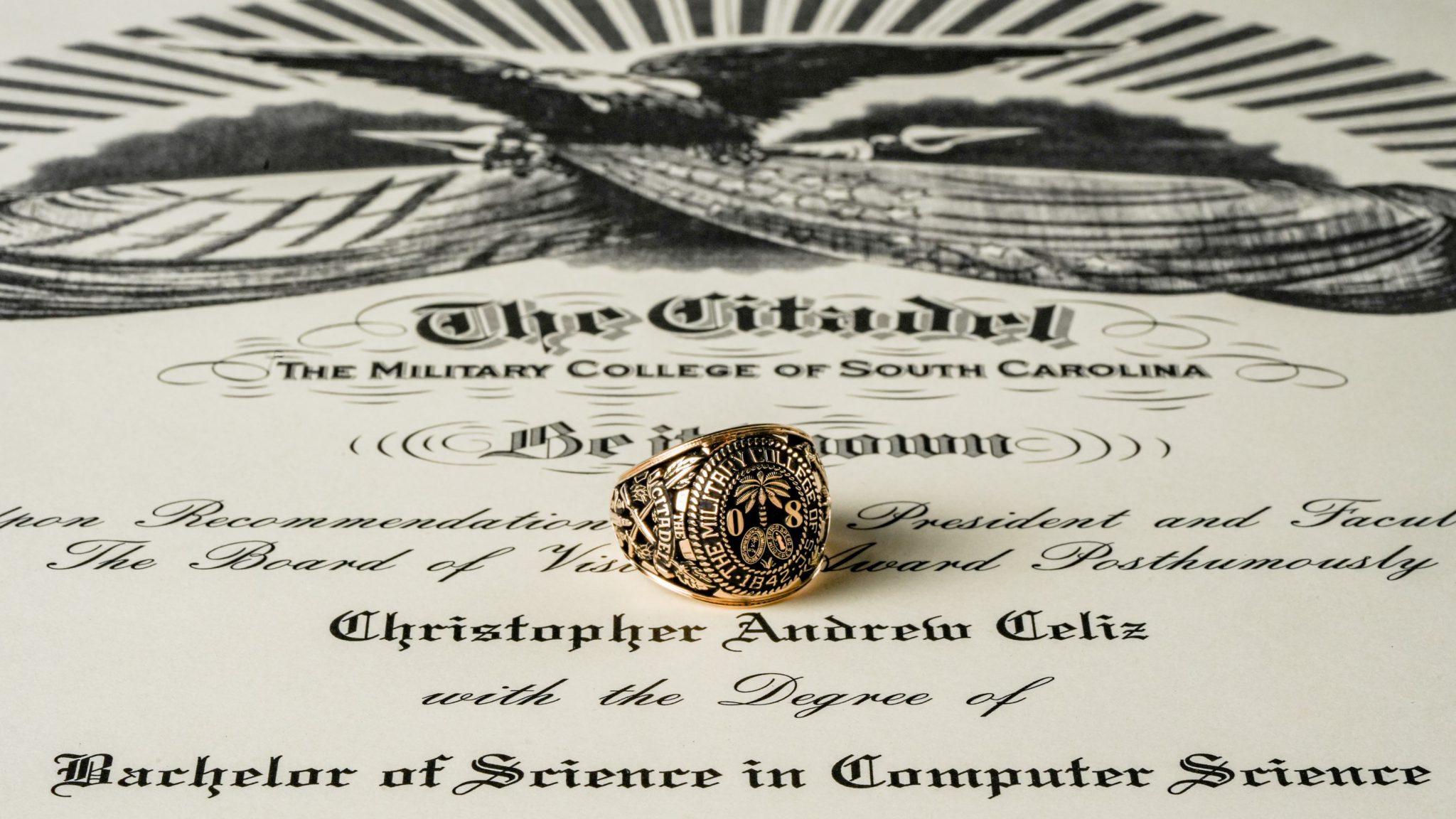 The Citadel presents posthumous degree to Army Ranger Sgt. 1st Class ...
