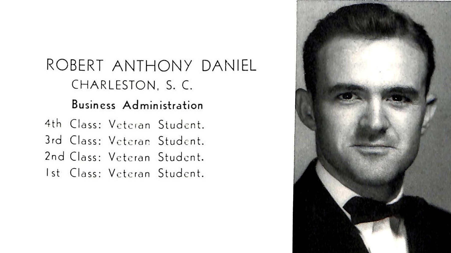 Remembering Robert Anthony Daniel, '49, former member of the BOV and ...